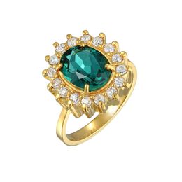 Elli Premium Ring Damen Gr&ouml;&szlig;e 52 gold / gr&uuml;n