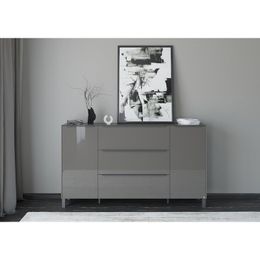 set one by Musterring Sideboard &raquo;Reno&laquo; 1 Stk. tlg. Mit Vierkantfu&szlig; in diversen Farben, 106 cm H&ouml;he & Farbauswahl grau Glas, Holzwerkstoff B/H/T: 182cm