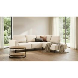 OTTO home Ecksofa &raquo;Tournon, L-Form, Breite 256 cm, Webstoff, Chenille&laquo; Designsofa im nordischen Stil, Wellenunterfederung, Metallf&uuml;&szlig;e braun 100% 