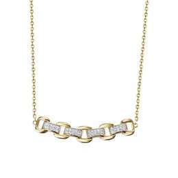 Firetti Damen Kette mit Anh&auml;nger &raquo;Schmuck Geschenk Silber 925 Halsschmuck Halskette Ankerkette&laquo; mit Zirkonia (synth.) gelb Silber 925 (Sterlingsilber)