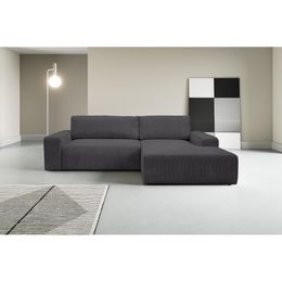 WERK2 Ecksofa &raquo;Rotterdam-L 267 x 165 cm modern und bequem&laquo; Cord, L-Form, Schlaffunktion, Bettkasten grau 90% Polyester, 10% Nylon B/H/T: 267cm x 85cm 