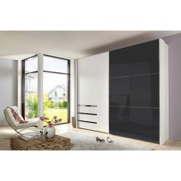 wimex Schwebet&uuml;renschrank &raquo;Level by fresh to go&laquo; mit Glast&uuml;r wei&szlig; B/H/T: 250cm x 216cm x 65cm, Schubladen: 3 Stk. T&uuml;ren: 2 Stk.