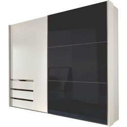 wimex Schwebet&uuml;renschrank &raquo;Level by fresh to go&laquo; mit Glast&uuml;r wei&szlig; B/H/T: 200cm x 216cm x 65cm, Schubladen: 3 Stk. T&uuml;ren: 2 Stk.
