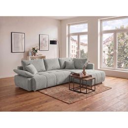 Collection AB Ecksofa &raquo;Funtastic, Breite 213 cm&laquo; mit Schlaffunktion, Bettkasten, Armverstellung und Bonnelfederkern grau 100%Polyester B/H/T: 213cm x 