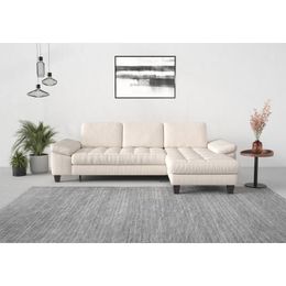 Sit & More sit&more Ecksofa &raquo;Westham L-Form&laquo; Recamiere, mit oder ohne Schlaffunktion, Bettkasten, F&uuml;&szlig;e wengefarben beige 100% Polyester B/H/T: 275cm x 88cm x 