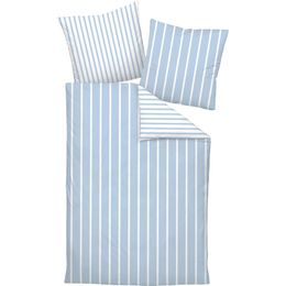 Janine Wendebettw&auml;sche &raquo;modernclassic 39028-28&laquo; mit Rei&szlig;verschluss blau Mako-Satin, Obermaterial: 100% Baumwolle B/L: 155cm x 220cm, 1 Stk., 1 Stk., Mako-