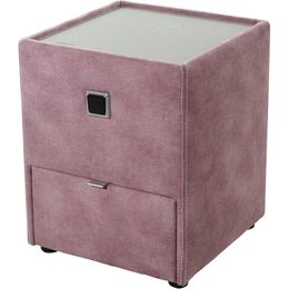 Jockenh&ouml;fer Nachtkonsole &raquo;Lancy&laquo; mit LED-Beleuchtung rosa Glas, Holzwerkstoff B/H/T: 42,5cm x 53cm x 45cm, 1 Stk.