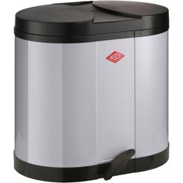 Wesco M&uuml;lltrennsystem &raquo;&Ouml;kosammler 170 (Beta)&laquo; 2 Beh&auml;lter mit Kunststoffeinsatz, Deckel und Fu&szlig;tritt aus Kunststoff, Bodenring grau Kunststoff, 