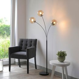 OTTO home Stehlampe &raquo;Nellin&laquo; E14 Stehleuchte mit gro&szlig;en Glaskugeln amberfarben oder opal matt wei&szlig; schwarz 3, &Oslash; 16cm H: 160cm