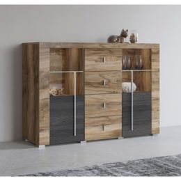 OTTO home Sideboard &raquo;Roger&laquo; Breite 132 cm braun B/H/T: 132cm x 92cm