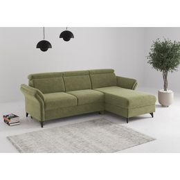 Sit & More sit&more Ecksofa &raquo;Glendale, L-Form&laquo; inkl. Kopfteilverstellung, wahlweise mit Vorziehsitz und Bettkasten gr&uuml;n 100% Polyester B/H/T: 253cm x 84cm x 