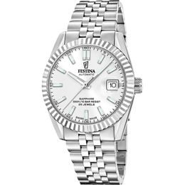 Festina Herren Automatikuhr &raquo;Automatic&laquo; Armbanduhr, Herrenuhr, Swiss Made, Mechanische Uhr, Edelstahlarmband silber Einheitsgr&ouml;&szlig;e