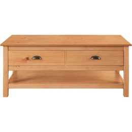 OTTO home Couchtisch &raquo;Schr&ouml;der&laquo; mit 2 Schubladen und 1 Einlegeboden, aus massivem Kiefernholz beige B/H/T: 110cm x 45cm x 50cm