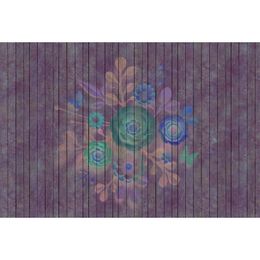 Livingwalls living walls Fototapete &raquo;Walls by Patel Spray Bouquet 1&laquo; glatt Vlies, Wand, Schr&auml;ge blau Vlies B/L: 4m x 2,7m