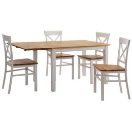 Home Affaire Esstisch &raquo;Samba&laquo; Breite 120 cm, mit ausklappbarer Tischplatte wei&szlig; B/H/T: 120cm x 74cm x 80cm