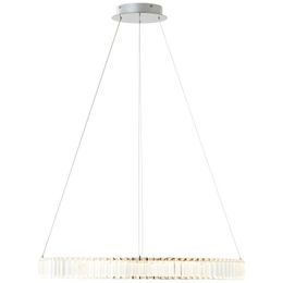 Brilliant LED Pendelleuchte &raquo;Queen&laquo; warmwei&szlig; - kaltwei&szlig; H&ouml;he 150cm, &Oslash; 80cm, 6000lm, k&uuml;rzbar, Aluminium/Kunststoff, chromfarben grau &Oslash; 80cm