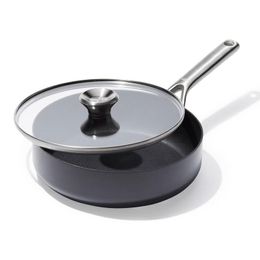 OXO Good Grips Servierpfanne &raquo;Ceramic Professional Antihaft-Sauteuse 24 cm mit Deckel&laquo; Edelstahl 1 tlg. mit hohen W&auml;nden, ideal f&uuml;r Anbraten, Saucen 