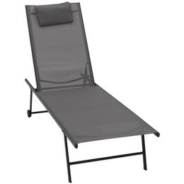 Pharao24.de Relaxliege Loungeliege in Anthrazit mit Rollengestell (2er Set)