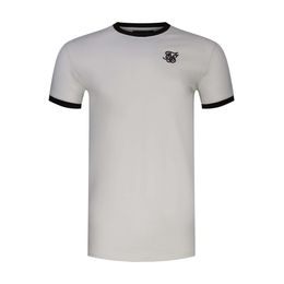 SikSilk Shirt 'Stripe Ringer' male size M Ecru / Black