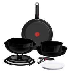 Tefal Pfannen-Set &raquo;Ingenio Excellence Keramik&laquo; Aluminium Set, 11 tlg. abnehmbarer Ingenio-Griff, Thermo-Signal, stapelbar, Induktion Einheitsgr&ouml;&szlig;e