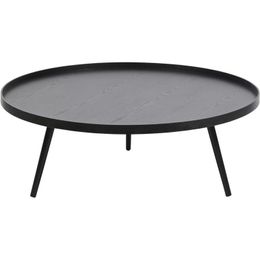 Woood Beistelltisch &raquo;Mesa mit MDF-Tischblatt und Kiefernholzbeinen &Oslash; 100 x H 36 cm&laquo; Runde Form mit Randerh&ouml;hung, konische Kiefernholzbeine, Tragkraft 