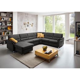 Die PlanBar Wohnlandschaft &raquo;ZE-EM16033 U-Form, Breite 330 cm&laquo; wahlweise mit Kopfst&uuml;tzen und Schlaffunktion grau 100% Polyester B/H/T: 330cm x 262cm, 