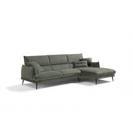 Egoitaliano Ecksofa &raquo;FUNNY, hochwertiges & aktuelles Design, bequeme R&uuml;ckenlehne, L-Form&laquo; hochwertiger Sitzkomfort, L-Form gr&uuml;n 100% Polyester B/H/T: 265cm x 90cm