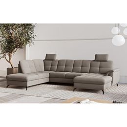 Sit & More sit&more Wohnlandschaft &raquo;Zora&laquo; wahlweise mit Schlaffunktion und Bettkasten braun 100% Polyester B/H/T: 319cm x 92cm x 212cm, Luxus-Microfaser Euphoria