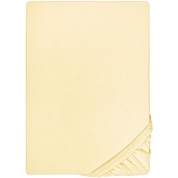 Biberna Spannbettlaken &raquo;THEA Baumwoll-Jersey mit Elasthan, 160 g/m&sup2;&laquo; Bettlaken f&uuml;r Matratzen bis 25 cm H&ouml;he, pflegeleicht, b&uuml;gelfrei gelb Jersey-Elasthan, 