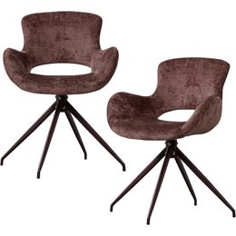 Woood Esszimmerstuhl &raquo;Eliva mit Grobstruktur-Velvetbezug und Metallgestell 58 x 82 x 58 cm&laquo; () Sehr hohe Verschlei&szlig;festigkeit, Drehmechanismus, 