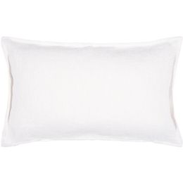 Pad Dekokissen &raquo;COLETTE&laquo; Made in Europe wei&szlig; Leinen B/L: 60cm x 35cm, 1 Stk.