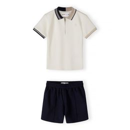 MINOTI Set Jungen Gr&ouml;&szlig;e 98/104 beige / schwarz / wollwei&szlig;