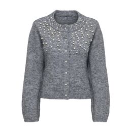 Only Knit Cardigan 'ONLMIGGIE' female size XL mottled grey / Pearl white