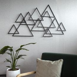 Art for the home Wandbild &raquo;Modern Geo&laquo; Art Landschaft 1 Stk. tlg. ration Metal Kunst Luxus Modern Dreiecke 1.11m x 64 cm schwarz Metall B/H/T: 111cm x