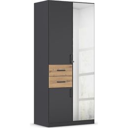 Rauch Dreht&uuml;renschrank &raquo;Maika&laquo; mit Spiegel, 2 Schubladen, in verschiedenen Breiten, H&ouml;hen und Farben grau Holzwerkstoff B/H/T: 91cm x 210cm x 54cm