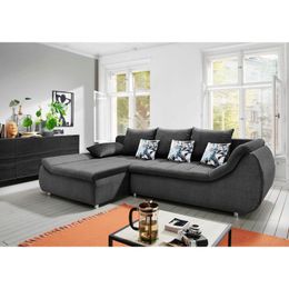 Home Affaire Ecksofa &raquo;Imola elegant, Breite 270cm, moderne Sitzsteppung, bequem, L-Form&laquo; auch mit Bettfunktion und Bettkasten grau 100% Polyester B/H/