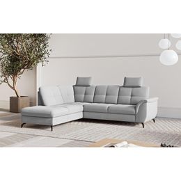 Sit & More sit&more Ecksofa &raquo;Zora&laquo; wahlweise mit Schlaffunktion und Bettkasten grau 100% Polyester B/H/T: 244cm x 92cm x 212cm, Luxus-Microfaser Euphoria, 