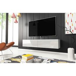 Home Affaire Lowboard &raquo;LOWBOARD D, wahlweise mit oder ohne Beleuchtung&laquo; modernes TV-Board ohne Griffe, mit viel Stauraum,stehend und h&auml;ngend wei&szlig; B/H/