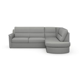 Sit & More sit&more Ecksofa &raquo;Panini L-Form&laquo; wahlweise mit Vorziehsitz und Bettkasten grau B/H/T: 243cm x 87cm x 155cm, Luxus-Microfaser Euphoria, Ottomane rechts