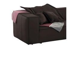 W.Schillig Sofakissen &raquo;around-the-block&laquo; Dekokissen mit Flatterbiese braun Longlife Xtra-Leder Z59: Glattleder mit modischer Pr&auml;gung. Hautst&auml;rke 0, 9 