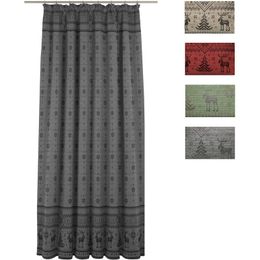 WIRTH Vorhang &raquo;Romo&laquo; Kr&auml;uselband 1 Stk. tlg. beige Jacquard, Baumwolle, Polyester 145cm, Kr&auml;uselband, 135cm
