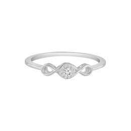 Diamant Exquis Ring 'Ring aus 375 Wei&szlig;gold mit Diamant' female size 54 Silver