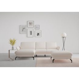 Sit & More sit&more Ecksofa &raquo;Fashion L-Form&laquo; wahlweise mit Kopfteilverstellung und Vorziehsitz, motorisch beige B/H/T: 253cm x 84cm x 165cm, Luxus-Microfaser 