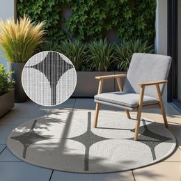 Hanse Home Outdoorteppich &raquo;Bowen Wendeteppich&laquo; rund 5 mm H&ouml;he In und Outdoor, Flachgewebe, wetterfest, pflegeleicht, robust schwarz Polypropylen &Oslash; 