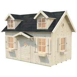 Palmako Spielhaus &raquo;Marie 5,4 m&sup2;&laquo; mit Vorgefertigte Wandelemente beige Holzwerkstoff Einheitsgr&ouml;&szlig;e