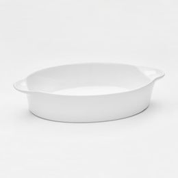 Van Well Auflaufform &raquo;Backform oval, 35 x 23 x 6,7 cm&laquo; Porzellan 1 Stk. tlg. wei&szlig; gl&auml;nzend, sp&uuml;lmaschinen- und mikrowellengeeignet wei&szlig; Porzellan B/H/