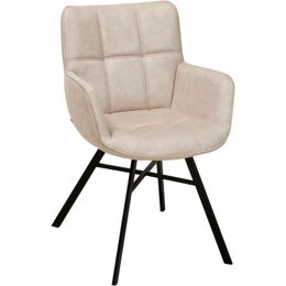 OMG Design Armlehnstuhl &raquo;Marcon&laquo; (Set) 1 Stk.Esszimmerstuhl, pflegeleichter Bezug beige Stoff B/H/T: 59cm x 86cm x 65cm, 1 Stk., Stoff uni
