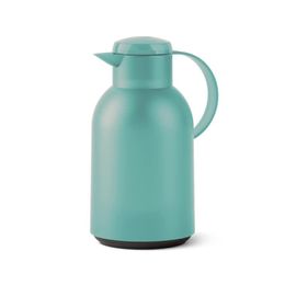 Emsa Isolierkanne &raquo;Samba&laquo; 1,5 l XXL-Modell, zeitloses Design, einfacher Knopfdruck, 24h kalt, 12h warm gr&uuml;n Glas, Kunststoff 1,5 l