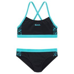 Bench. M&auml;dchen Bustier-Bikini mit geometrische bedruckten Eins&auml;tzen schwarz 122/128, N-Gr