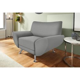 Home Affaire Sessel &raquo;Saltare elegant und komfortabel, toller Designfu&szlig;, Breite 112cm&laquo; grau Luxus-Microfaser ALCAZAR (100% Polyester);Feinstruktur (100